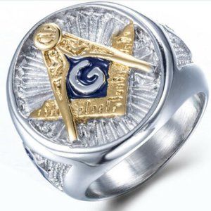 Masonic Ring | Accessories | Masonic Ring Square G Pillars Freemason ...